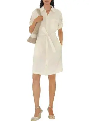Burberry Ekd-embroidered Shirt Dress - White