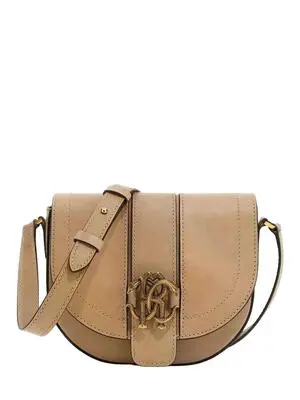 Roberto Cavalli Monogram Plaque Shoulder Bag - Neutrals