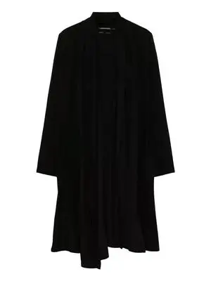 JULIUS Front Open Coat Draped Design - Black