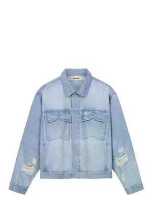ROUGH. ROUGH. Distressed Denim Trucker Jacket