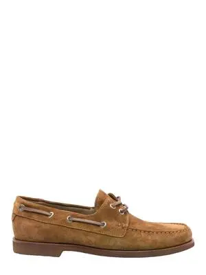 GIANVITO ROSSI Suede Boat Shoes - Brown