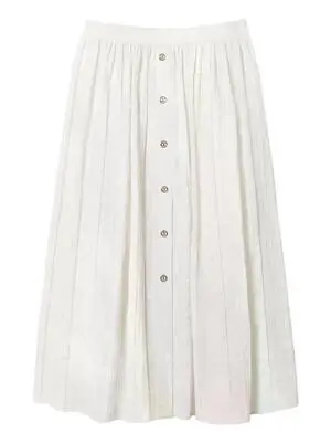 TWINSET Linen-blend High-waisted Skirt - White