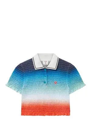 CASABLANCA Smocked Polo Top