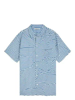 You Must Create Malick Striped Woven Shirt - Blue