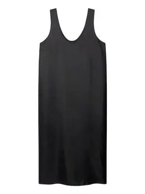 Another Tomorrow Silk Tank Dress - Black
