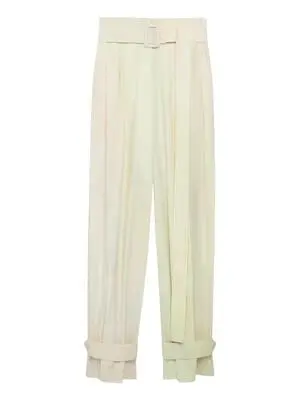 Another Tomorrow Pleated Trousers - Neutrals