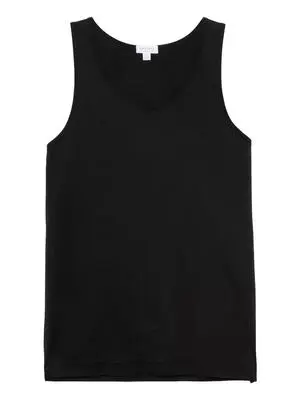 Sunspel Cotton Tank Top - Black