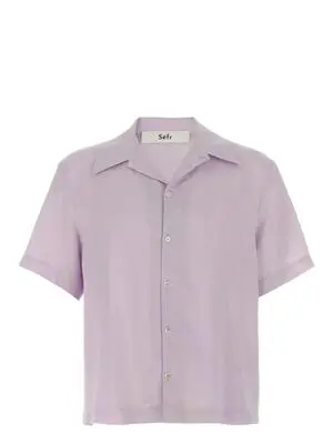 Séfr Noam Short-sleeve Button-up Shirt - Purple