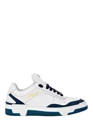 Philipp Plein Logo-debossed Leather Sneakers - White