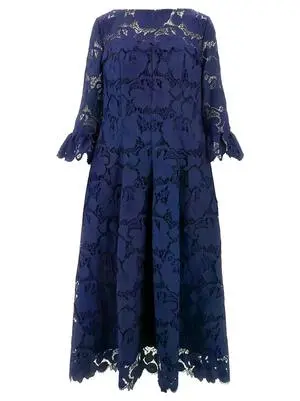Talbot Runhof Lace-detail Midi Dress - Blue