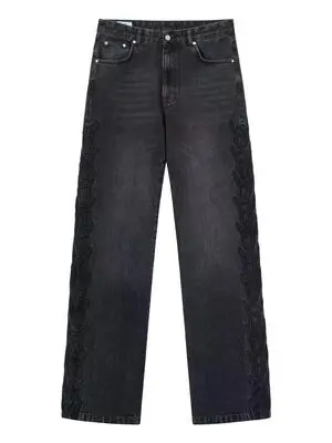 ROUGH. High-waisted Straight-leg Jeans - Black