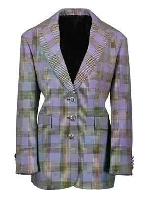 Rabanne Checked Blazer - Purple