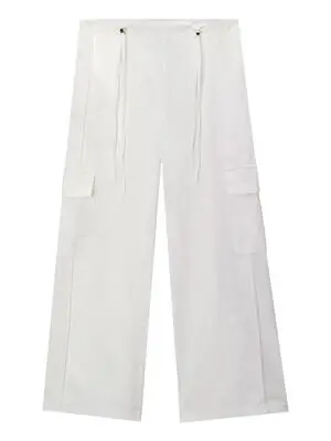 TOUT A COUP Cargo Wide-leg Trousers - White