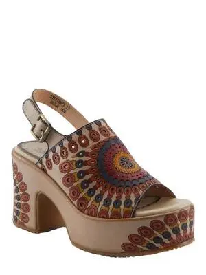 SPRING STEP SHOES L'Artiste By Spring Step Stevienix Platform Sandal Beige Multi