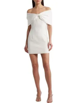 SONYA MODA Belluno Off-the-shoulder Mini Dress - White