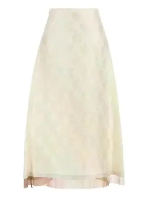 Fendi Patterned-jacquard Midi Skirt - White