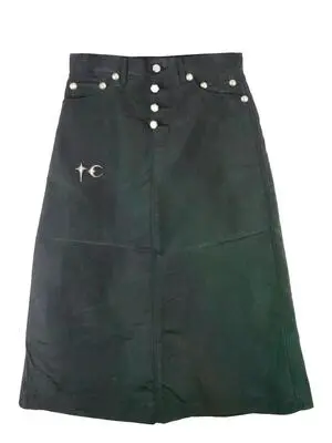 THUG CLUB Scarred Midi Skirt - Black