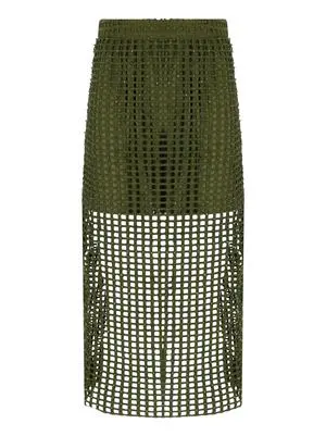Essentiel Antwerp Khaki Midi Skirt - Green