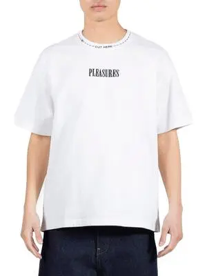 PLEASURES Cut Here Graphic T-shirt - White
