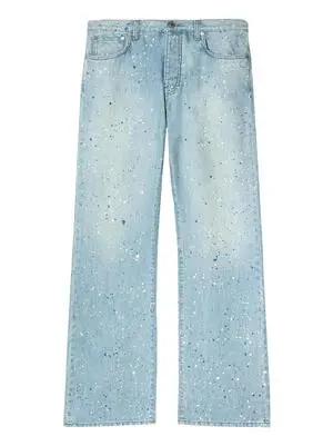 Off-White Paint Relaxed Jeans - Blue