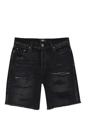 Amiri Camo Patch Denim Shorts - Black