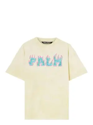 Palm Angels Flames Tee /purple - White