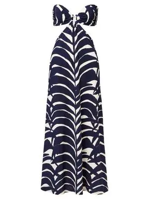 Johanna Ortiz Ocean Layers Cutout Maxi Dress - Blue