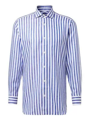 Dunhill Bengal Stripe Cotton And Linen Shirt - Blue