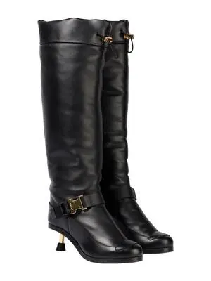 Sacai Leather Knee-high Boots - Black