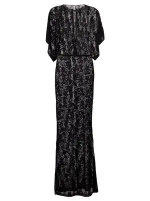 Norma Kamali Obie Floral Lace Gown - Black