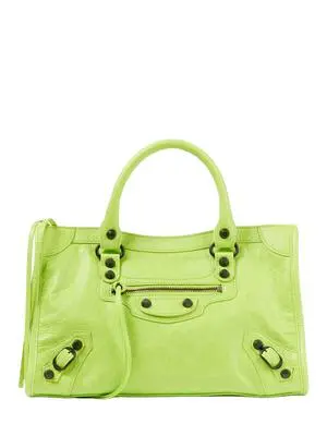 Balenciaga Le City Small Leather Tote Bag - Green