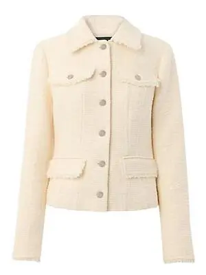 Whistles Lucie Boucle Jacket - Cream