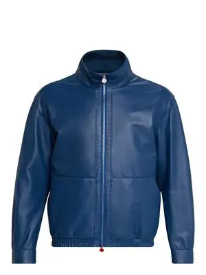 KITON Leather Full-Zip Bomber Jacket