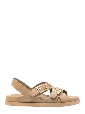 Fendi Leather Sandals - Brown