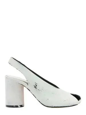 MAISON MARGIELA Painterly-print Slingback Sandals - White