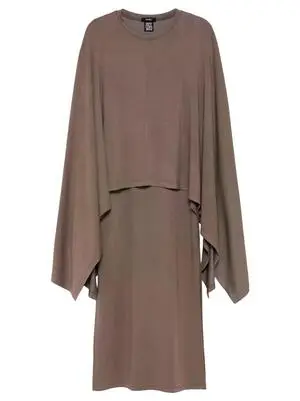 Goen.j Ribbed Cape Dress - Brown