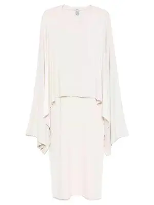 Goen.j Ribbed Cape Dress - Neutrals