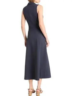 Cinq À Sept Kilda Ruched V-neck Midi Dress - Navy