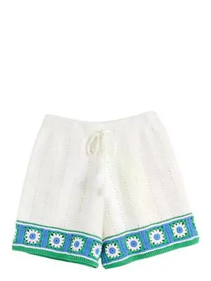 Chinti & Parker Crochet Shorts - White