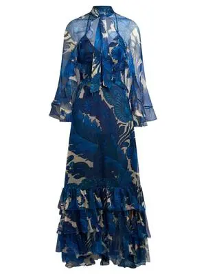 Etro Ruffled Detailing Dress - Blue