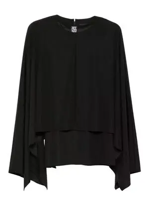 Goen.j Draped Cape Tank Top - Black
