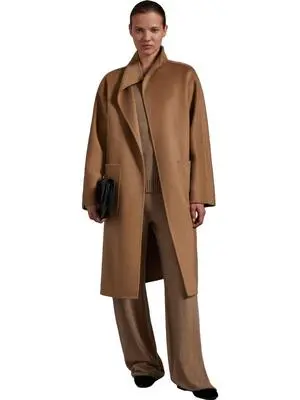 Max Mara Midi Cashmere Zibeline Coat - Camel