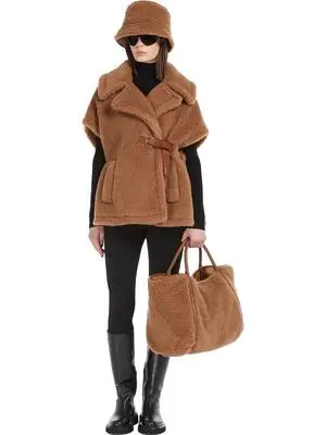 Max Mara Teddy Fabric Cape - Camel