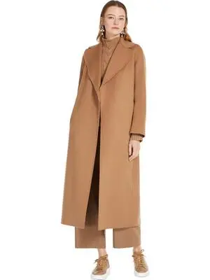 Max Mara Wool Drap Wrap Coat - Camel