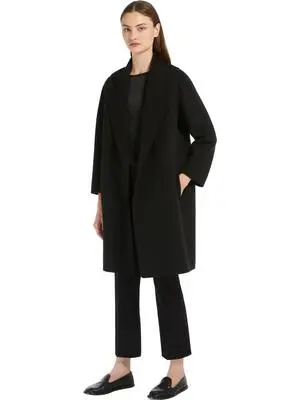 Max Mara Double-faced Wool Robe Coat - Black
