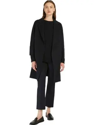 Max Mara Short Double-faced Wool Coat - Midnightblue