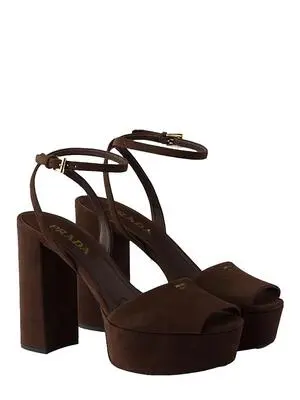 Prada Platform Sandals - Brown