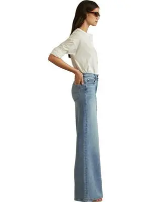 REISS Ameria Petite Palazzo Jeans - Light Blue
