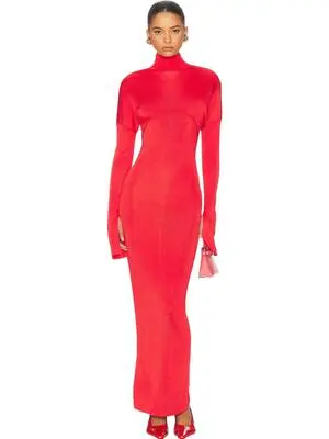 HELSA Cordelia Maxi Knit Dress - Red