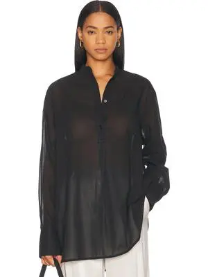 TOTEME Stand Collar Top - Black